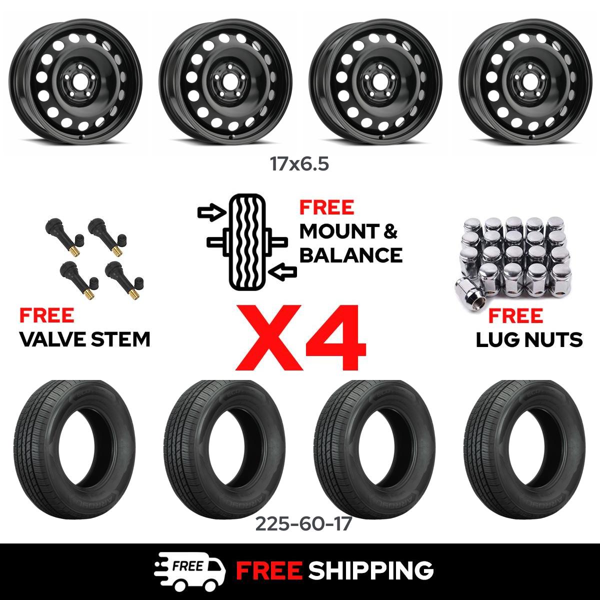 17" VISION Sw60 w/ 225/60R17 Touring Wheel & Tire for 2018-2023 Subaru ...