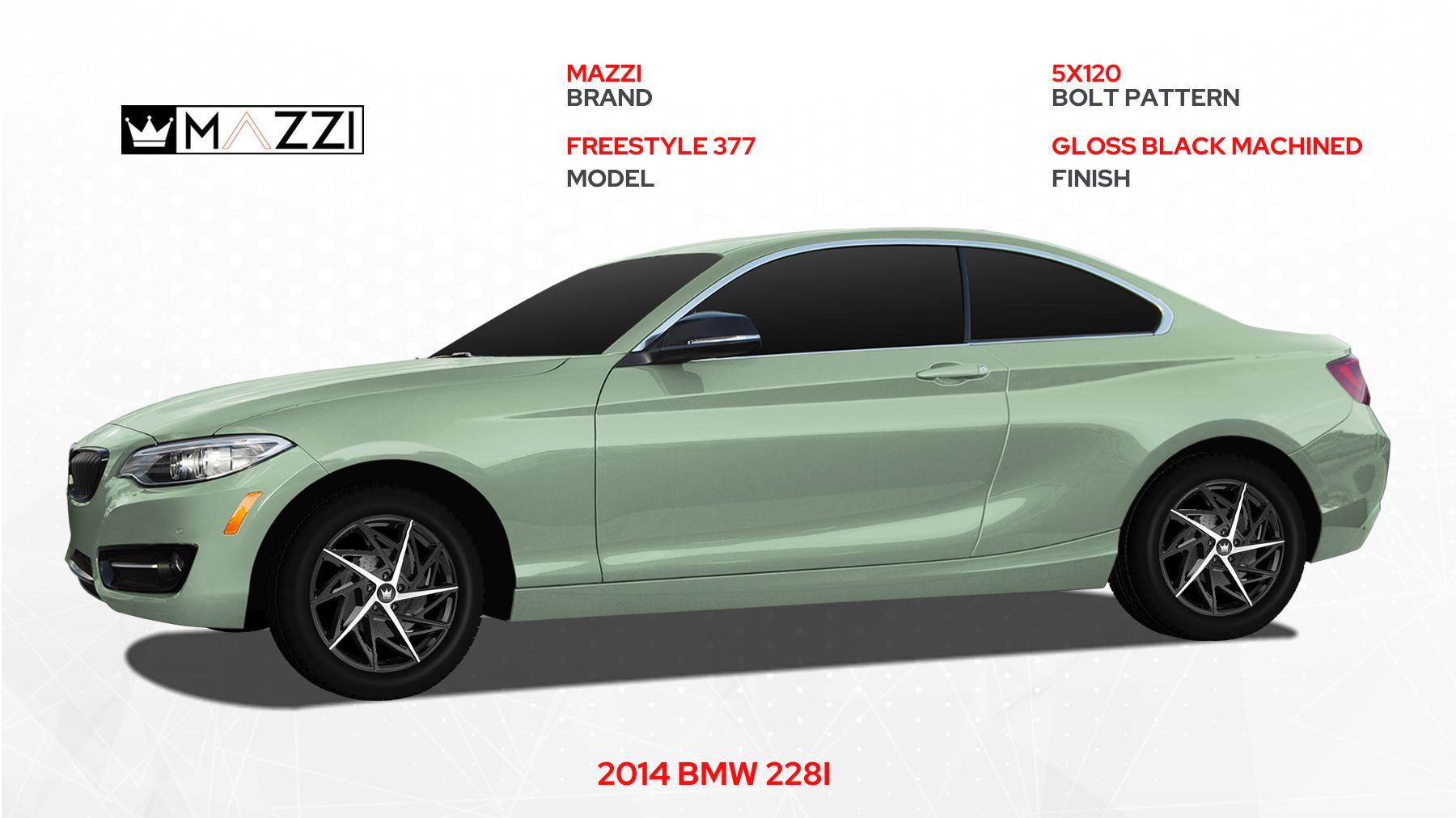 17" MAZZI Freestyle 377 w/ 205/50R17 Wheel & Tire for 2014-2016 BMW ...