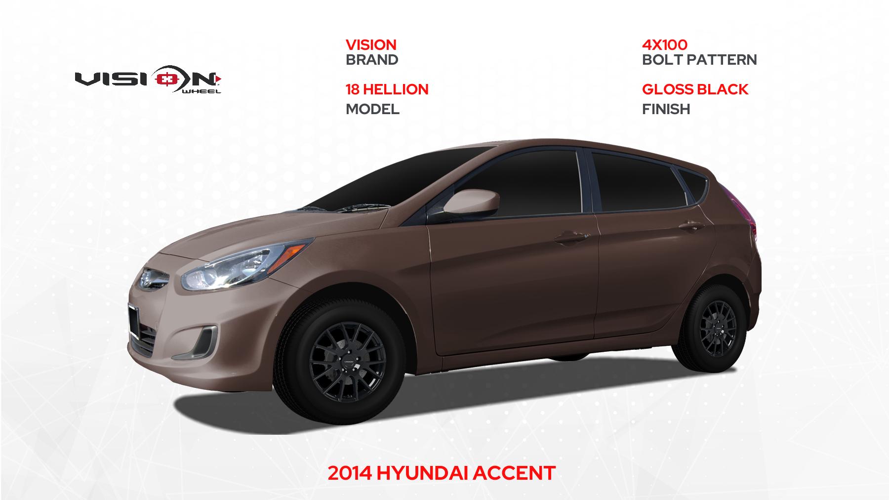 14" VISION 18 Hellion w/ 175/70R14 Wheel & Tire for 2014-2017 Hyundai Accent | eBay