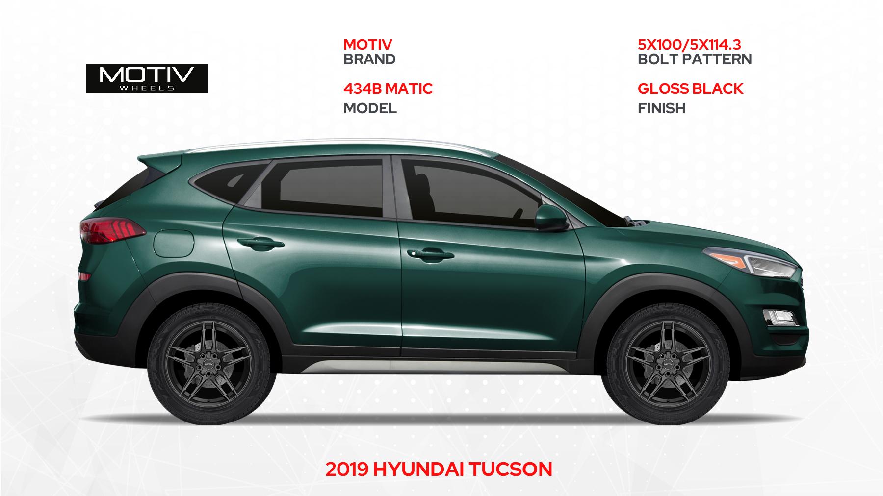 18" MOTIV 434B Matic w/ 225/55R18 Wheel & Tire for 2019-2021 Hyundai ...