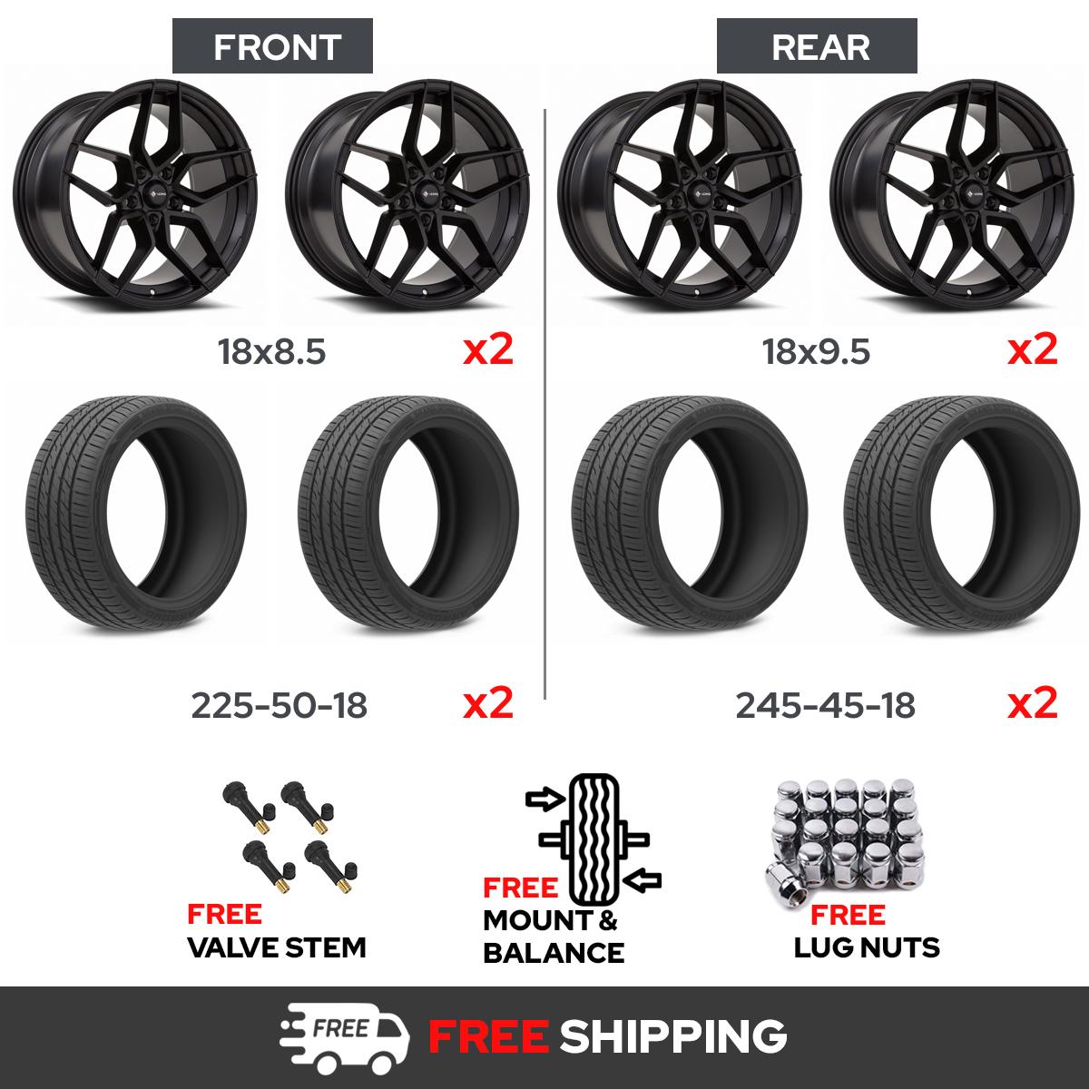 18" VORS LP1 w/ 18" Performance Wheel & Tire Package for 2014 Infiniti ...